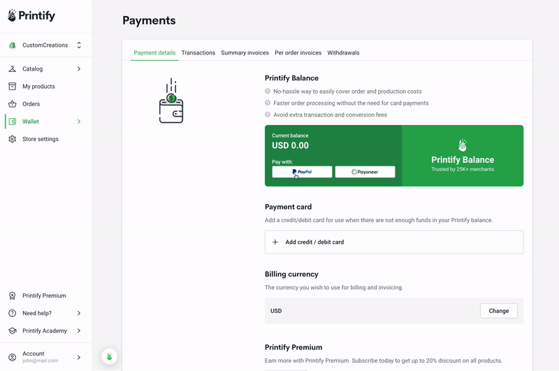 How do I set up payments in Printify? – Printify