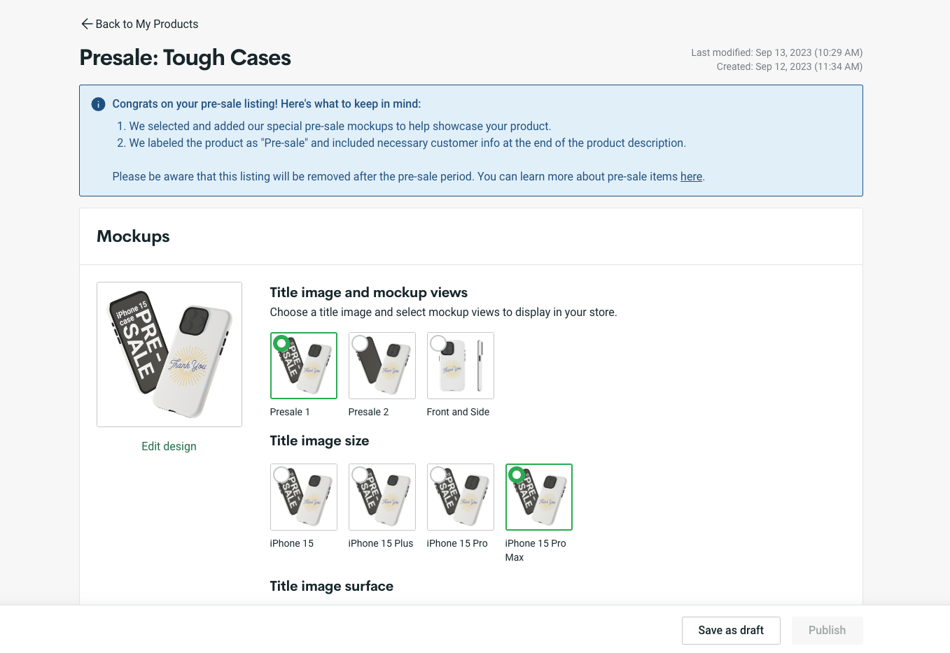 How can I create pre-sale listings? – Printify