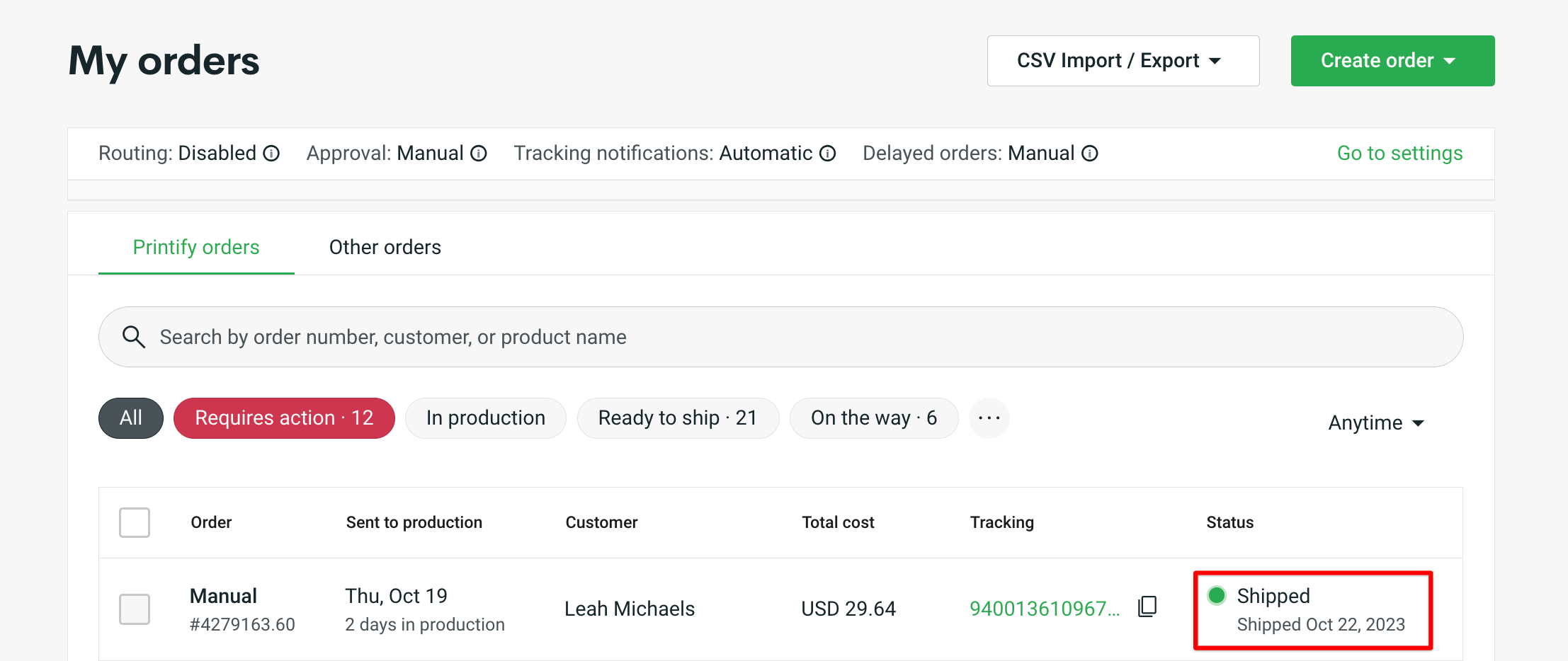 How can I check the status of an order? – Printify