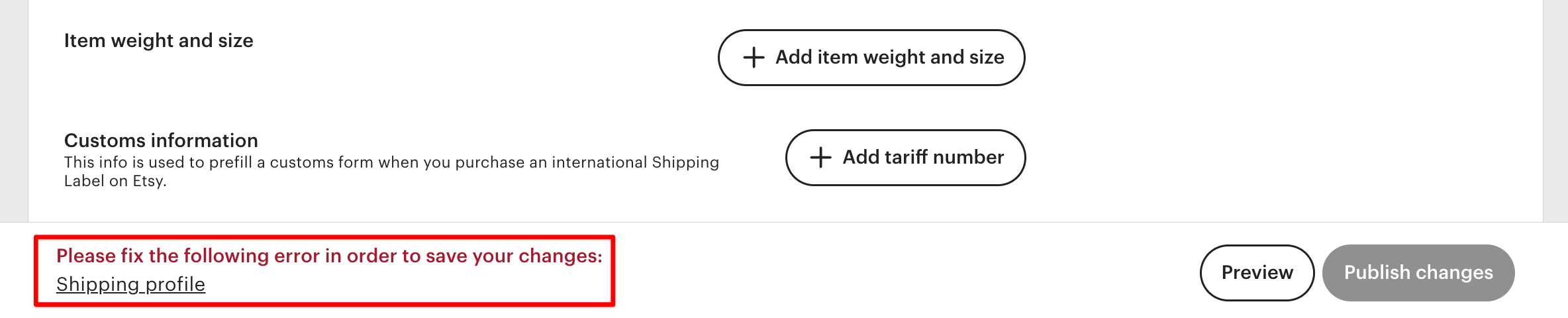 Why am I seeing a shipping profile error in Etsy? – Printify