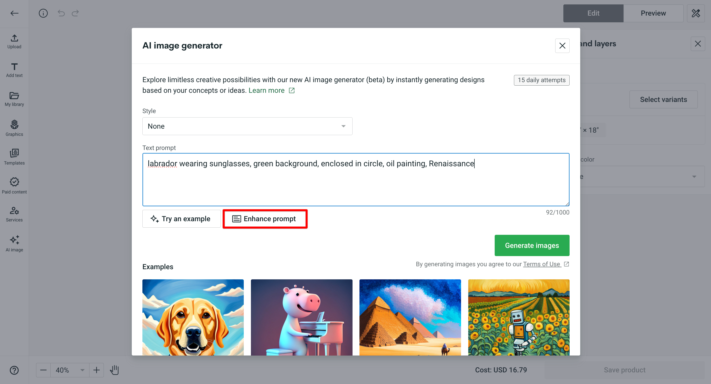 How can I design a product using Printify’s AI Image Generator? – Printify