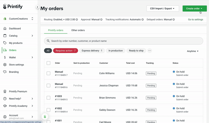 How can I create a manual order with Express Delivery? – Printify