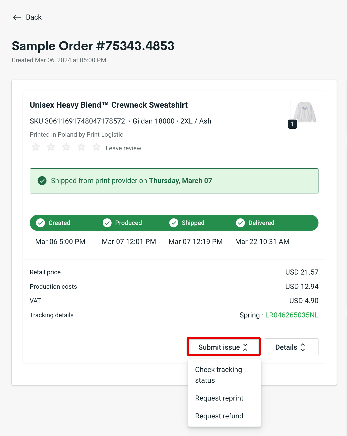 How can I report an issue with my order? – Printify