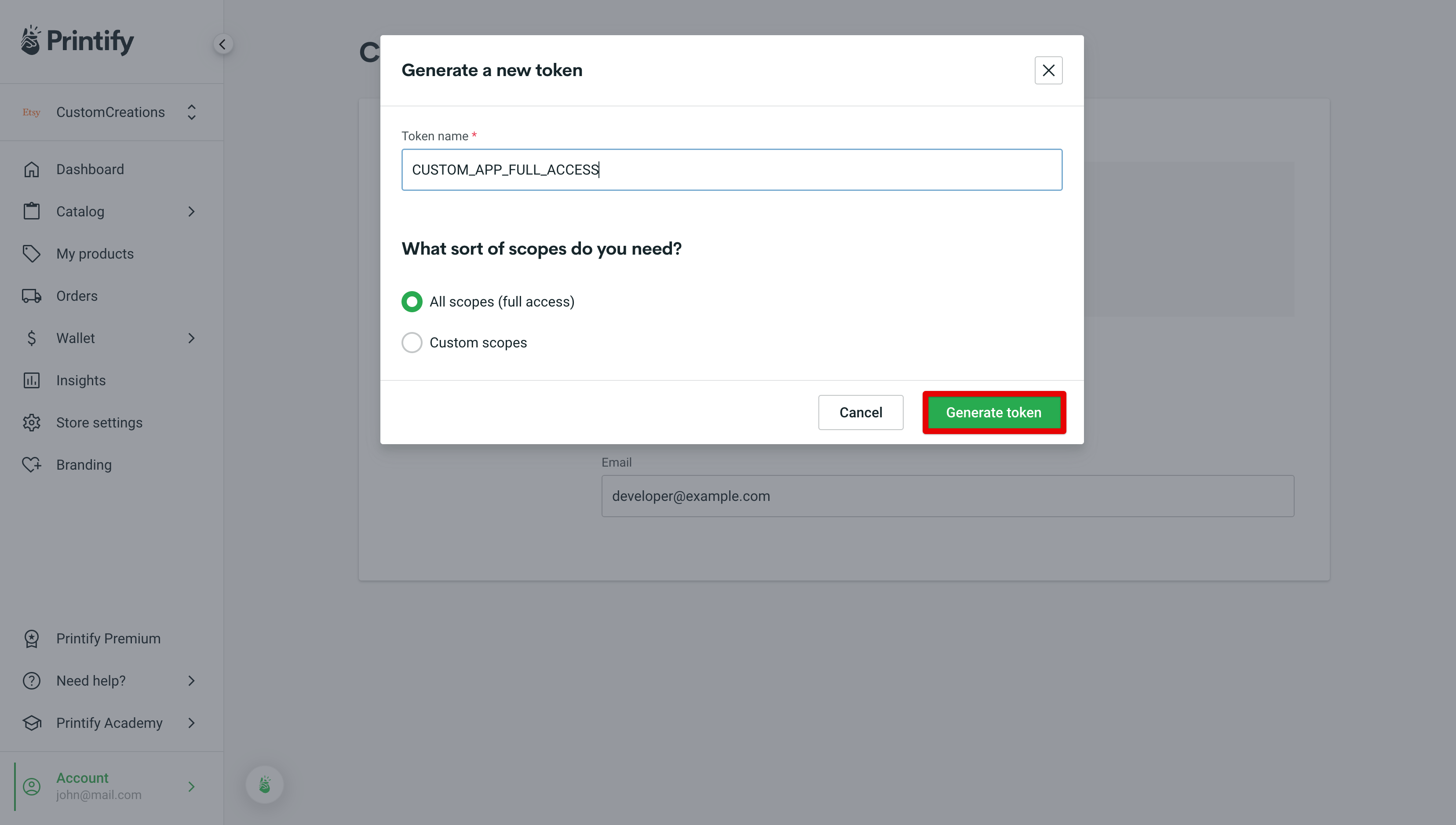 How can I generate an API token? – Printify
