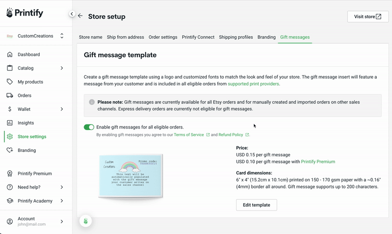What are gift messages? – Printify