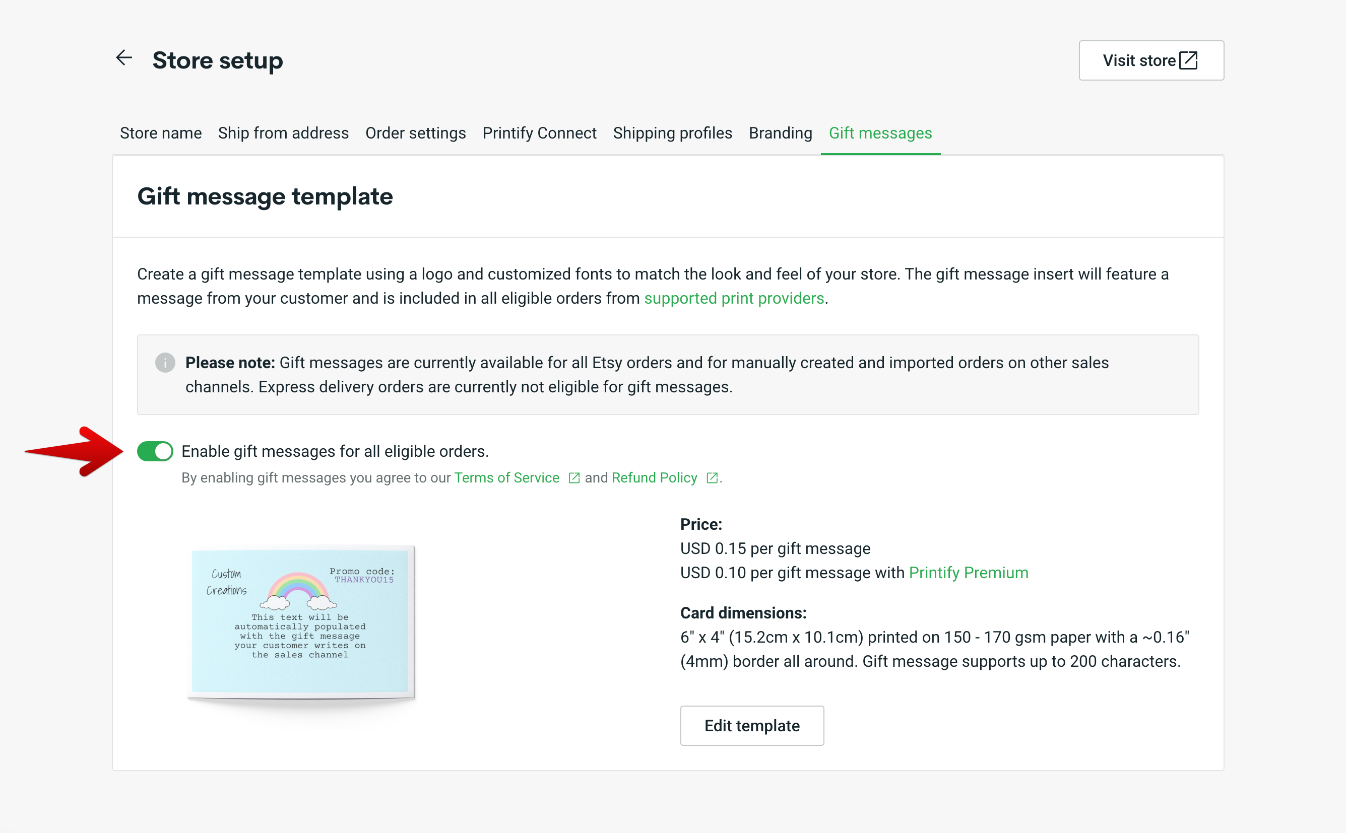 How can I add a gift message to a manual order? – Printify