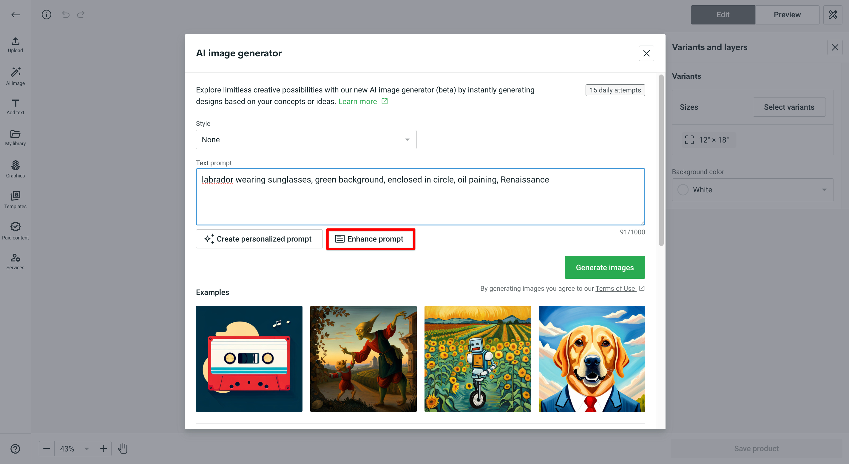 How can I design a product using Printify’s AI Image Generator? – Printify