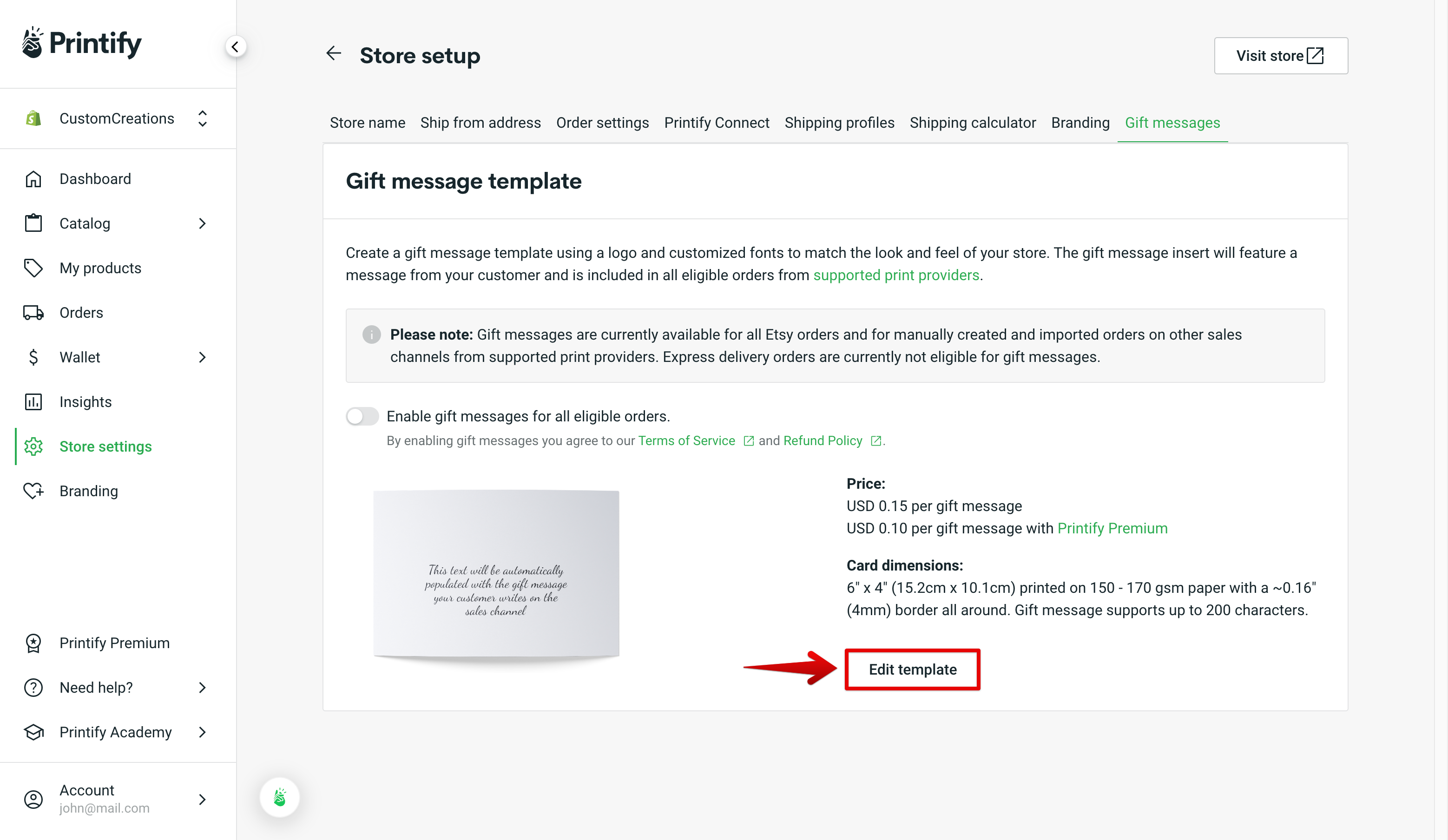 How can I set up personalized gift messages? – Printify