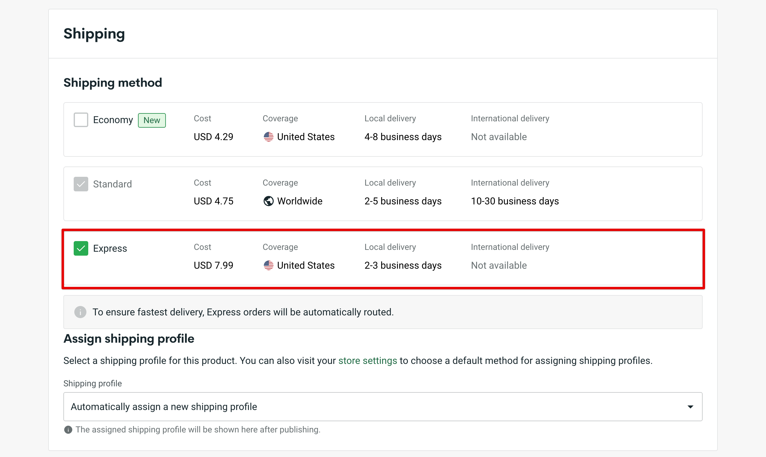 How can I set up Express Delivery for Shopify? – Printify