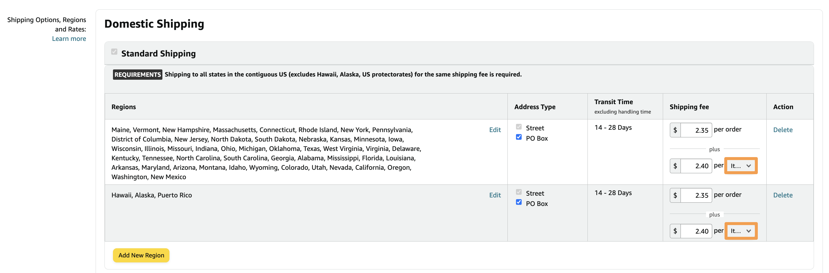 How can I set up per-item based shipping rates on Amazon US? – Printify