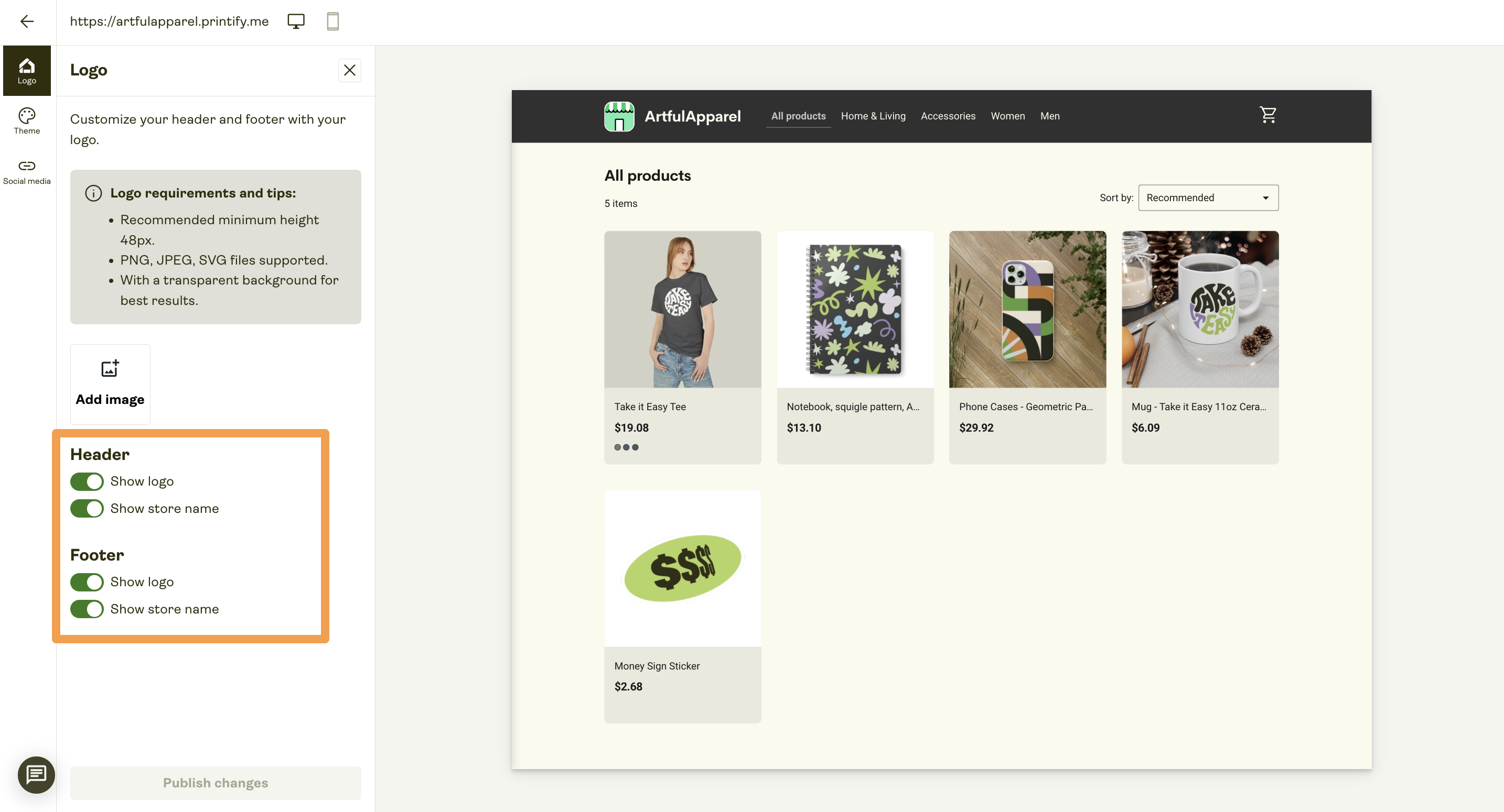 How can I customize the look of my Pop-Up Store? – Printify